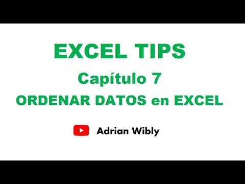 ORDENAR DATOS en Excel por COLUMNA o FILA ⭐