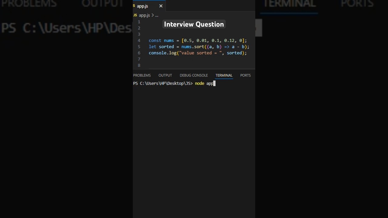 JavaScript (Js) Interview question | Part-95 #coding #javascript #code                    #interview