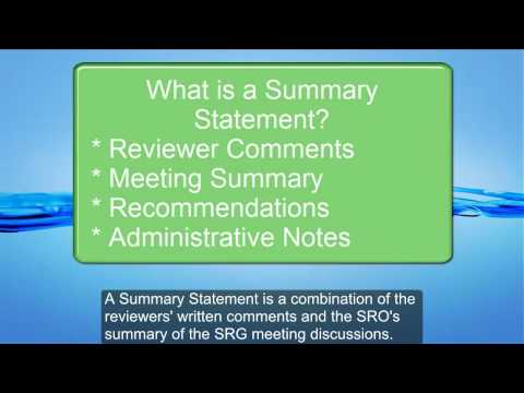 Accessing the Summary Statement (PD/PI Only)