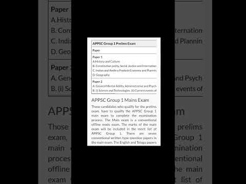 APPSC Group 1 Prelims Exam Syllabus