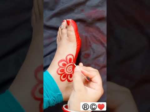 Beautiful Flower Aalta/ Mhwr Design || #Alta #shorts#mahawar #ytshortsvideo #feet #trending