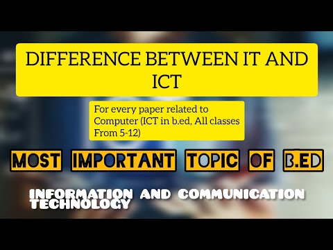 DIFFERENCE BETWEEN IT AND ICT| B.ED|ICT|MJPRU#mjpru #pyq #education #important #viral #ict