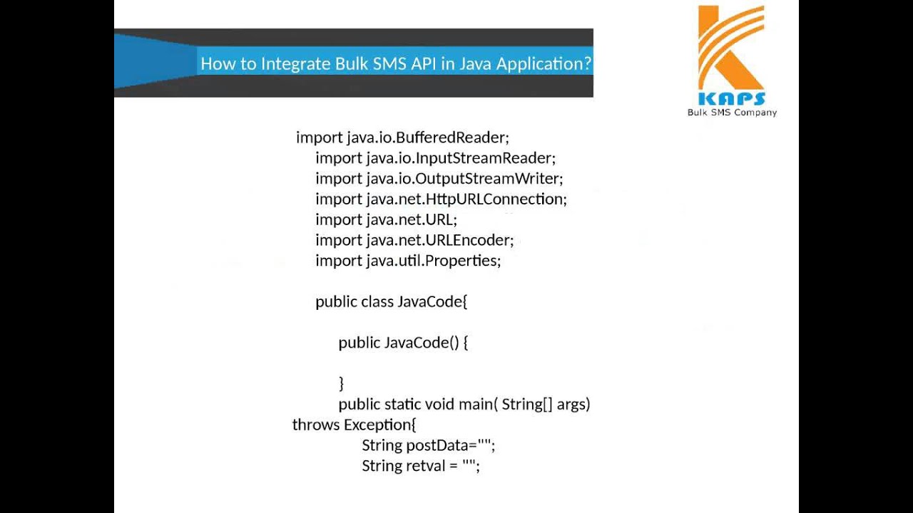 How to Integrate Bulk SMS API in Java Application