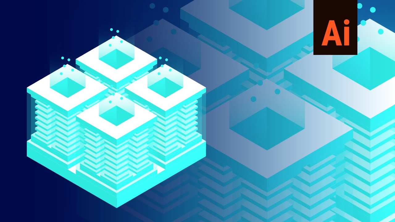 Isometric Data Center | Adobe Illustrator (Speed Art)