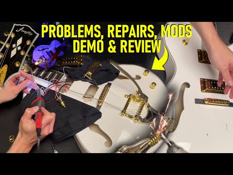 Problems, Repairs, Review & Demo FIREFLY GUITARS GARDEN Full Hollow Body (Like Gretsch White Falcon)