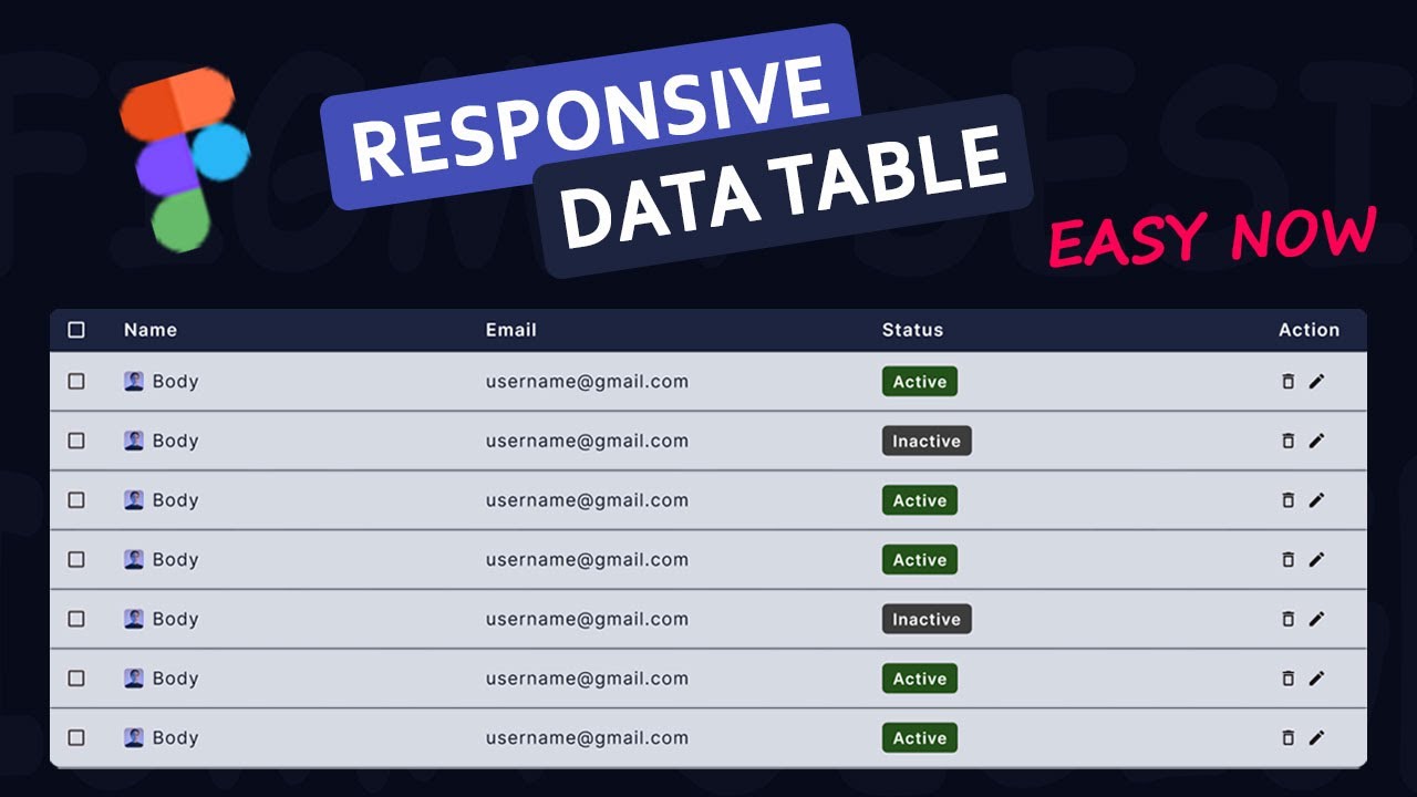 Design a Responsive Data table with Auto Layout in Figma (2025)