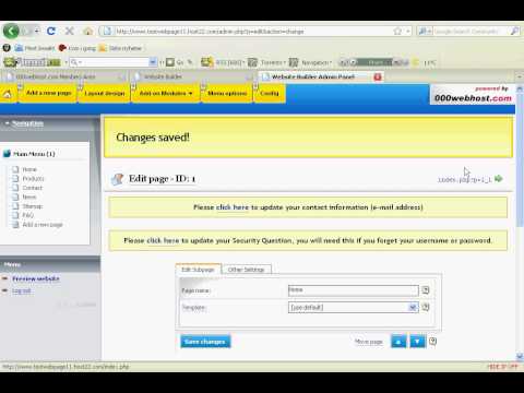 How to use the admin page in 000webhost.com