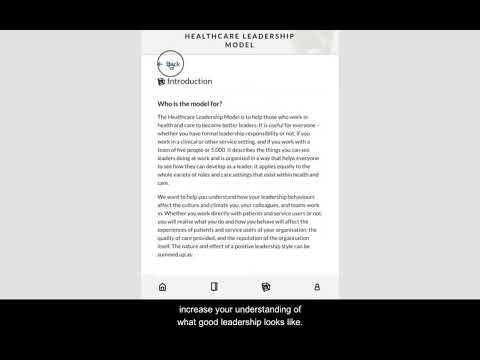Healthcare Leadership Model App - Overview