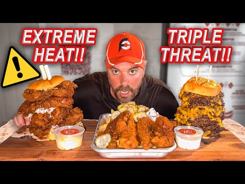 Scorpion Pepper Chicken Tender? Smashville's Quad Burger & Nashville Hot Chicken Sandwich Challenge!