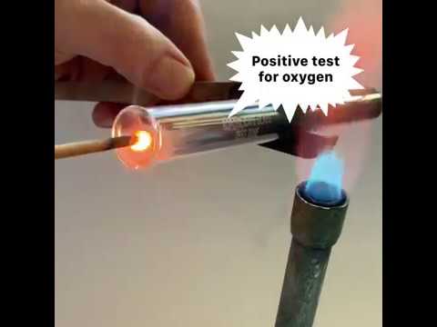 Thermal decomposition of potassium permanganate & positive test for oxygen