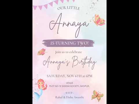 birthday card for baby girl, best wishes card, invitation card , wedding card, ecard,#poojadesign,