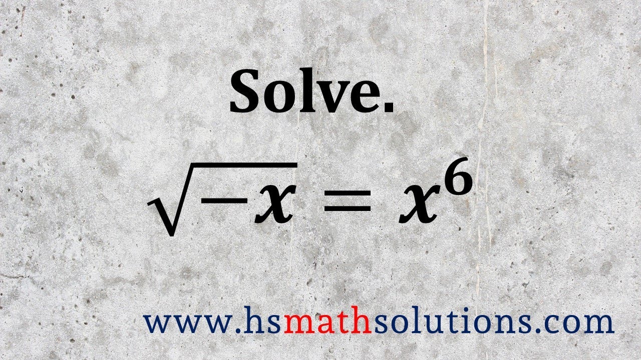 Solving a Square Root Equation (Example)