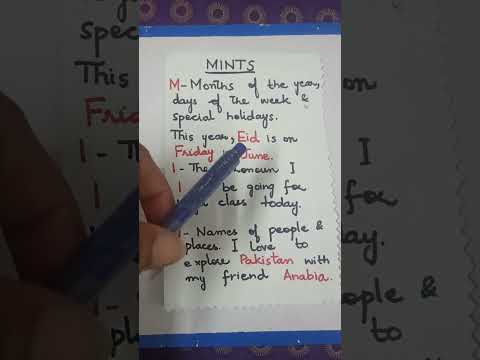 Basic Grammatical Concepts with MNEMONIC Device