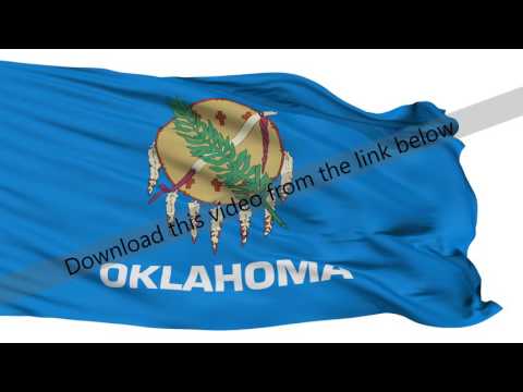Isolated Waving National Flag of Oklahoma