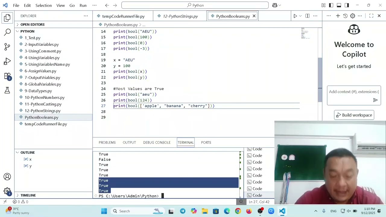 Python Developer: Python Booleans | Tutorial 13