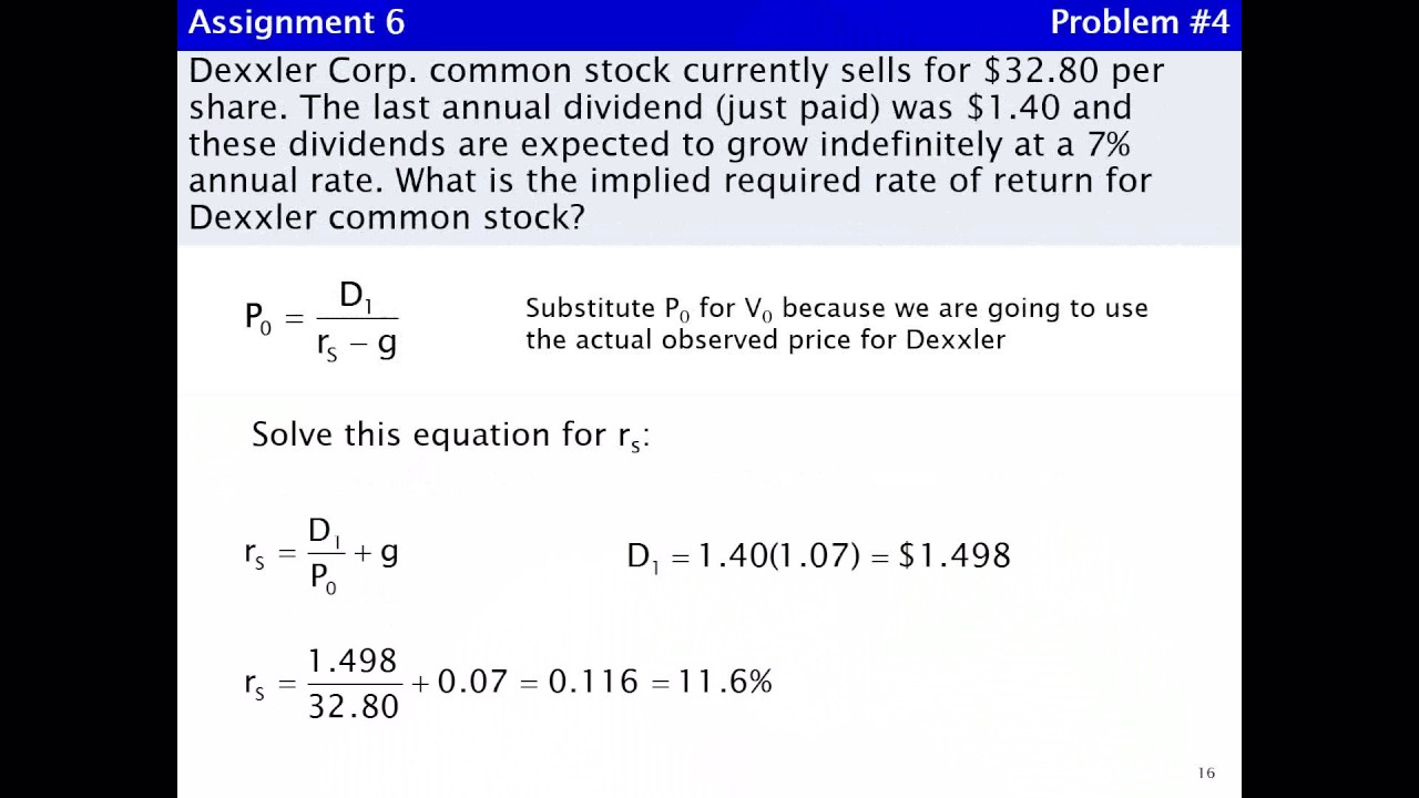 Solutions to Assignment 6 Stock Valuation pptx