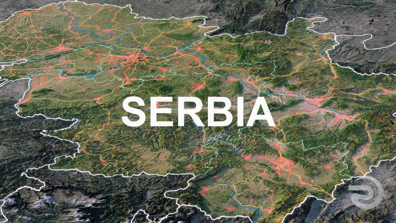 SERBIA-Realistic 3D Country Maps-Terrain Animation Showcase