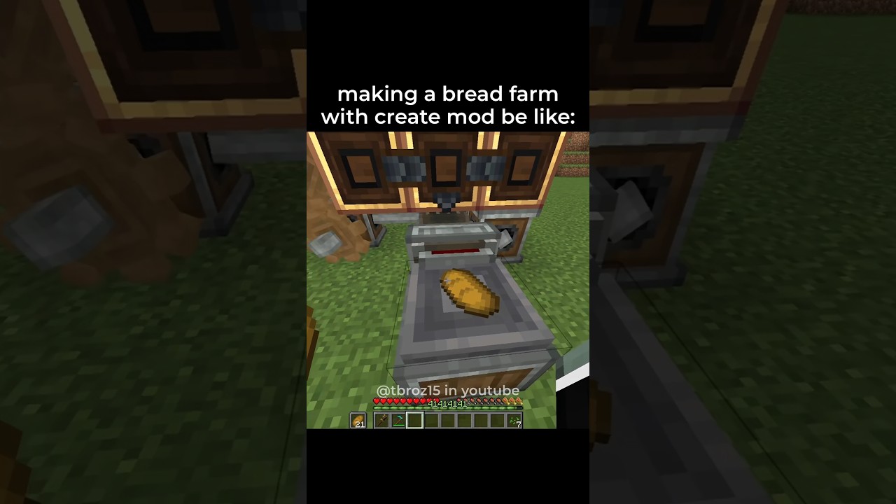 Making a bread farm with Minecraft Create Mod be like: