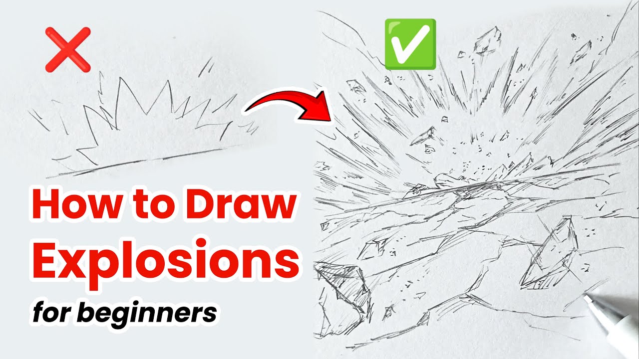 How to draw explosions (no timelapse full video) for beginners tutorial #animetutorial