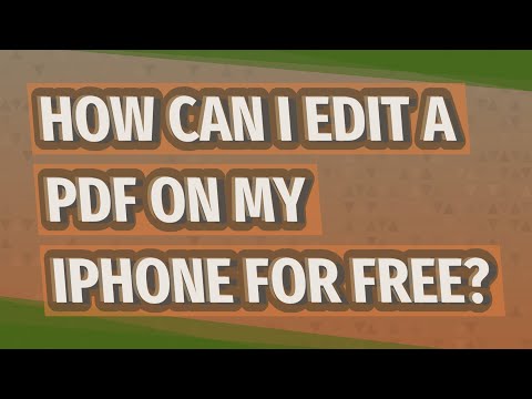 How can I edit a PDF on my iPhone for free?