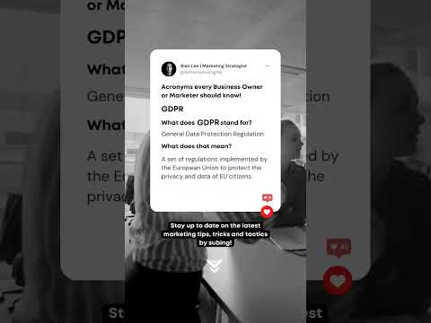 What does GDPR stand for? What does GDPR mean? #businessterms #digitalmarketing #marketing