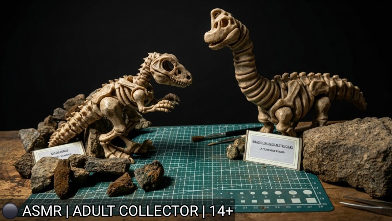 Anatomical Scale Study: Velociraptor vs Brachiosaurus Skeletons | Paleontology ASMR