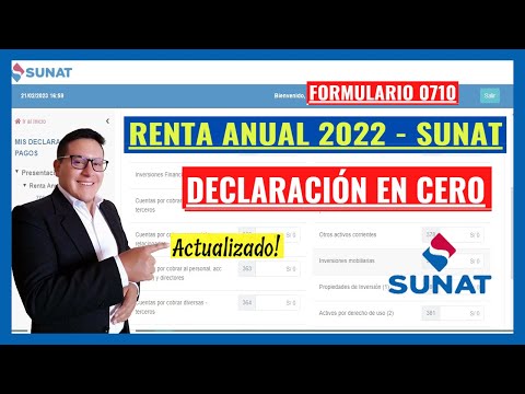 Declaración Jurada Anual 2022 en CERO - Formulario Virtual 710 SUNAT - Actualizado