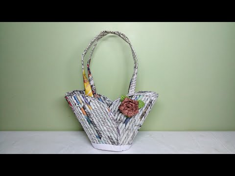Making Basket from Newspaper ll Newspaper basket ll Newspaper crafts ll Best out of waste