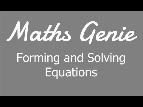 Forming and Solving Equations