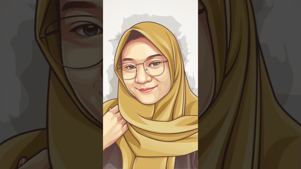 Vector hijab girl #shorts #vectorart #alamcreative