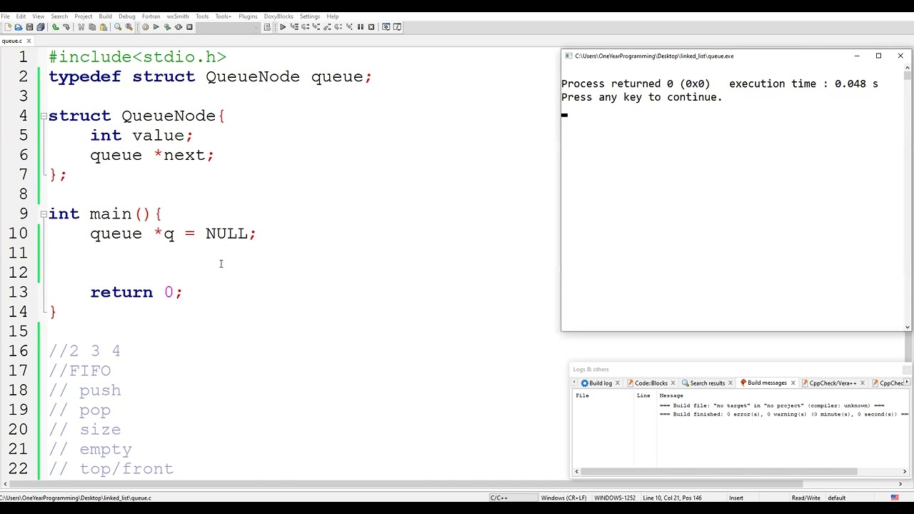 Day 3 Lec 3 Queue using Pointer with C Programming Language