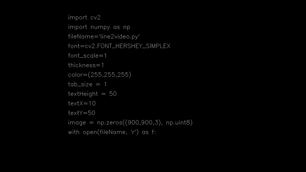 Text2Video by python and OpenCVsource code: https://github.com/pirahansiah/farshid/blob/master/src/
