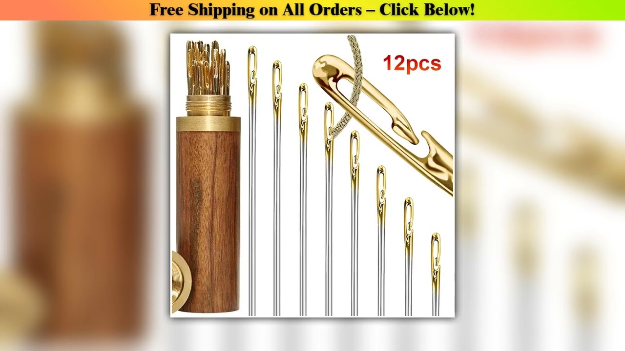 12pcs Blind Needle Elderly Needleside Hole Hand Household Stainless Steel Sewing Needless Threading