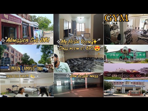 Jaipur National University(JNU)✨// My Hostel Room Class room of BPT // Jnu campus// Gym+Hostel Mess😊
