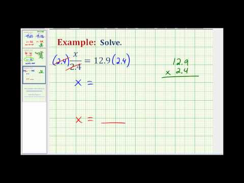 Ex: Solve a One Step Equation With Decimals by Multiplying | Math Help from Arithmetic through ...