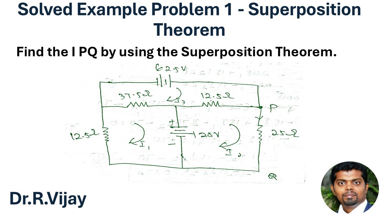 Solved Example Problem 1 - Superposition Theorem #bee