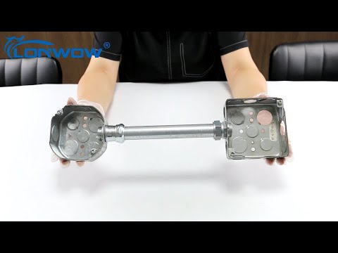 Two types of EMT compression connectors for connecting pipes and boxes