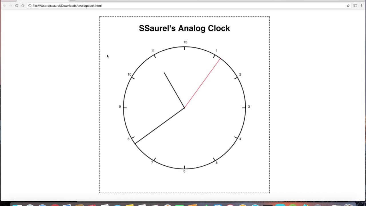 Create an Analog Clock in Canvas with HTML5 and Javascript