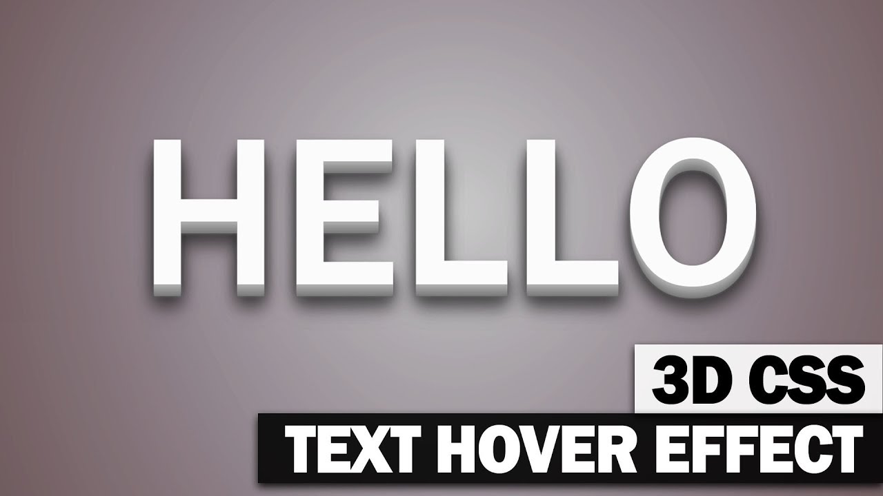 Cool CSS 3D Text Hover Effect Tutorial