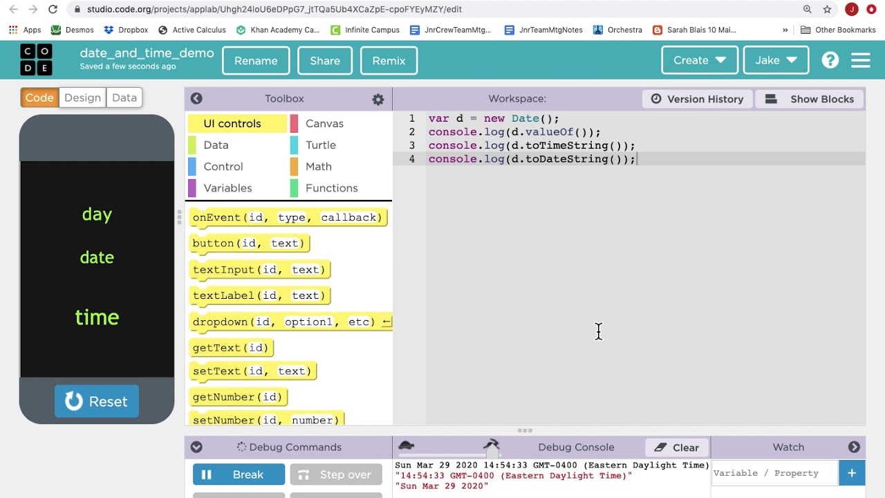 App Lab JavaScript Date Object Intro