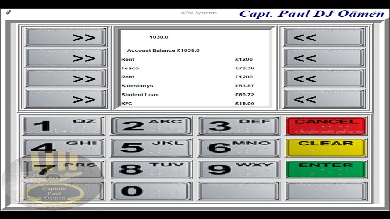 Overview of an ATM GUI System Developed in Python
