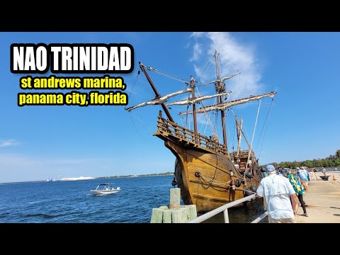 Amazing Nao Trinidad Ship Docks In Panama City, Florida | 4.5.2023 π΄π