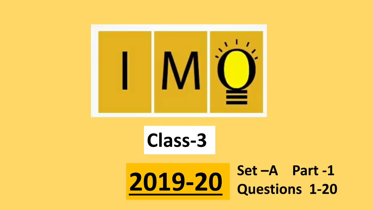 IMO Class 3 2019-20 Question Paper with answers