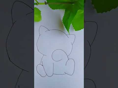 How to draw cute kitty💕🌸by @artofchandrani#shorts #satisfying #cutecat#drawing