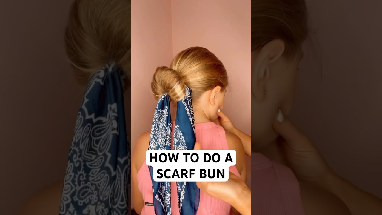HOW TO DO A SCARF BUN | Audrey and Victoria #hairstyle #hairtutorial