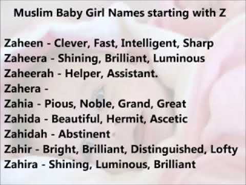 Muslim baby girl names starting with Z, Arabic girl names from Quran
