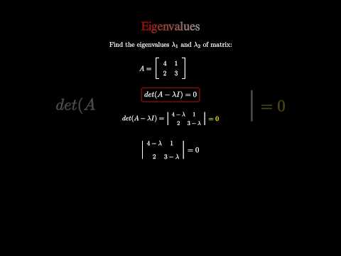 🔓 The Fast Way to Find Eigenvalues | Determinant Method #eigenvalues #linearalgebra  #matrixmath
