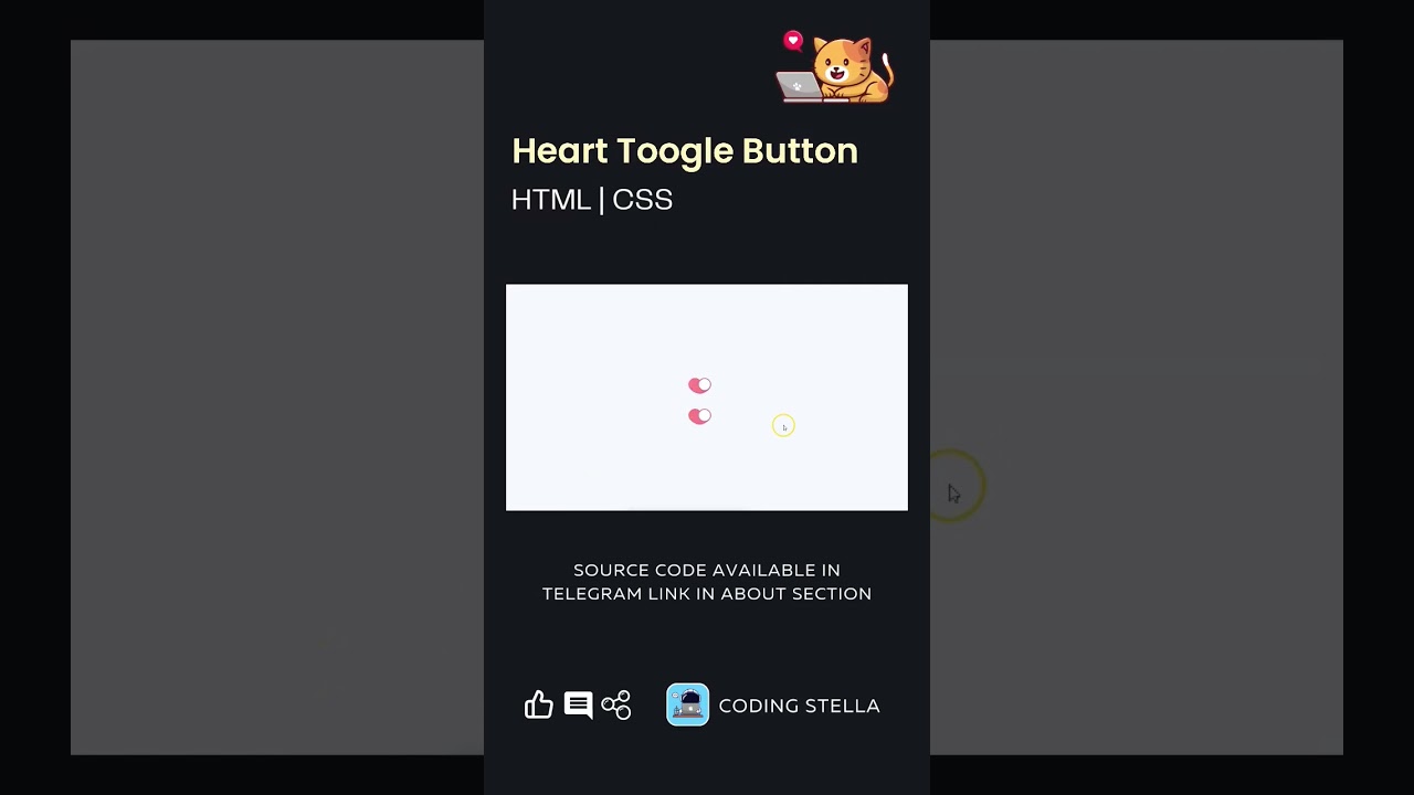 Heart Toogle Button | Heart | HTML CSS #shorts #heart