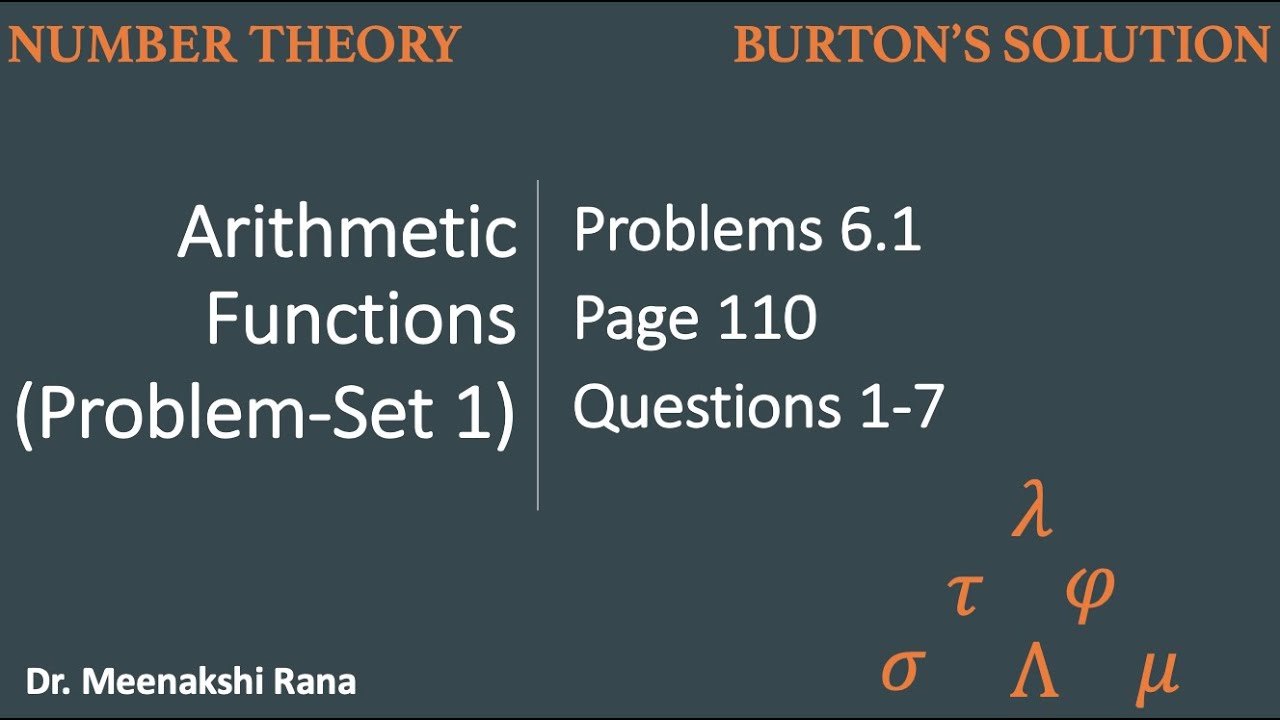 Burton Solution | Problem Set 6.1| part 1