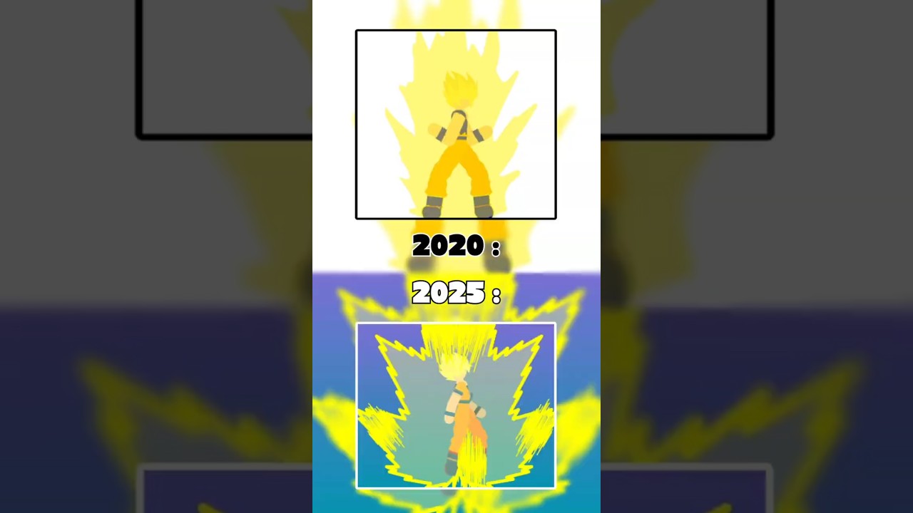 Goku Transformation Old Vs New In Stick Animation #jpop #sticknodes #animation #goku #dragonball